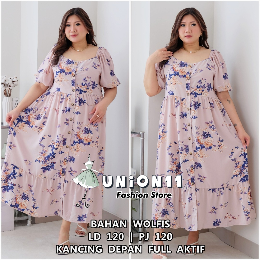 Jual UNION11 - DRESS JUMBO WANITA LD 120 / BAJU JUMBO WANITA / MAXI ...