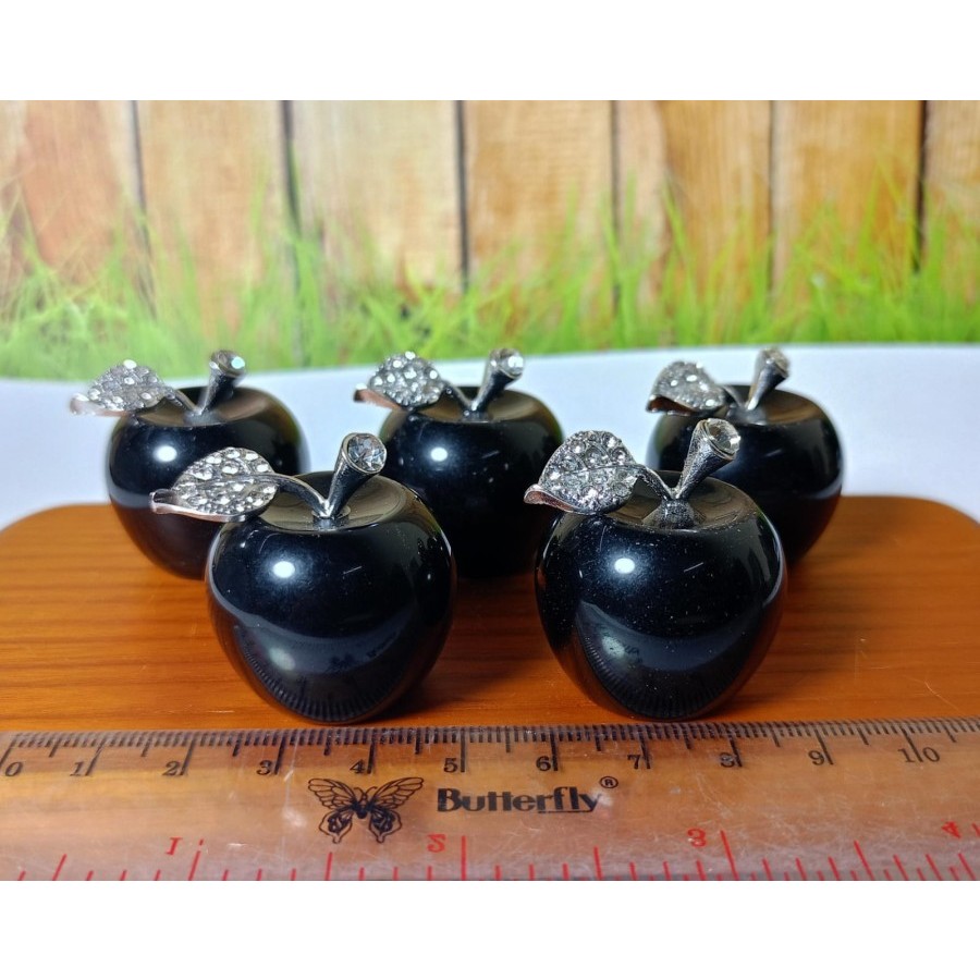 Jual Batu Kristal Ornament Apple Black Obsidian (harga per pcs ...