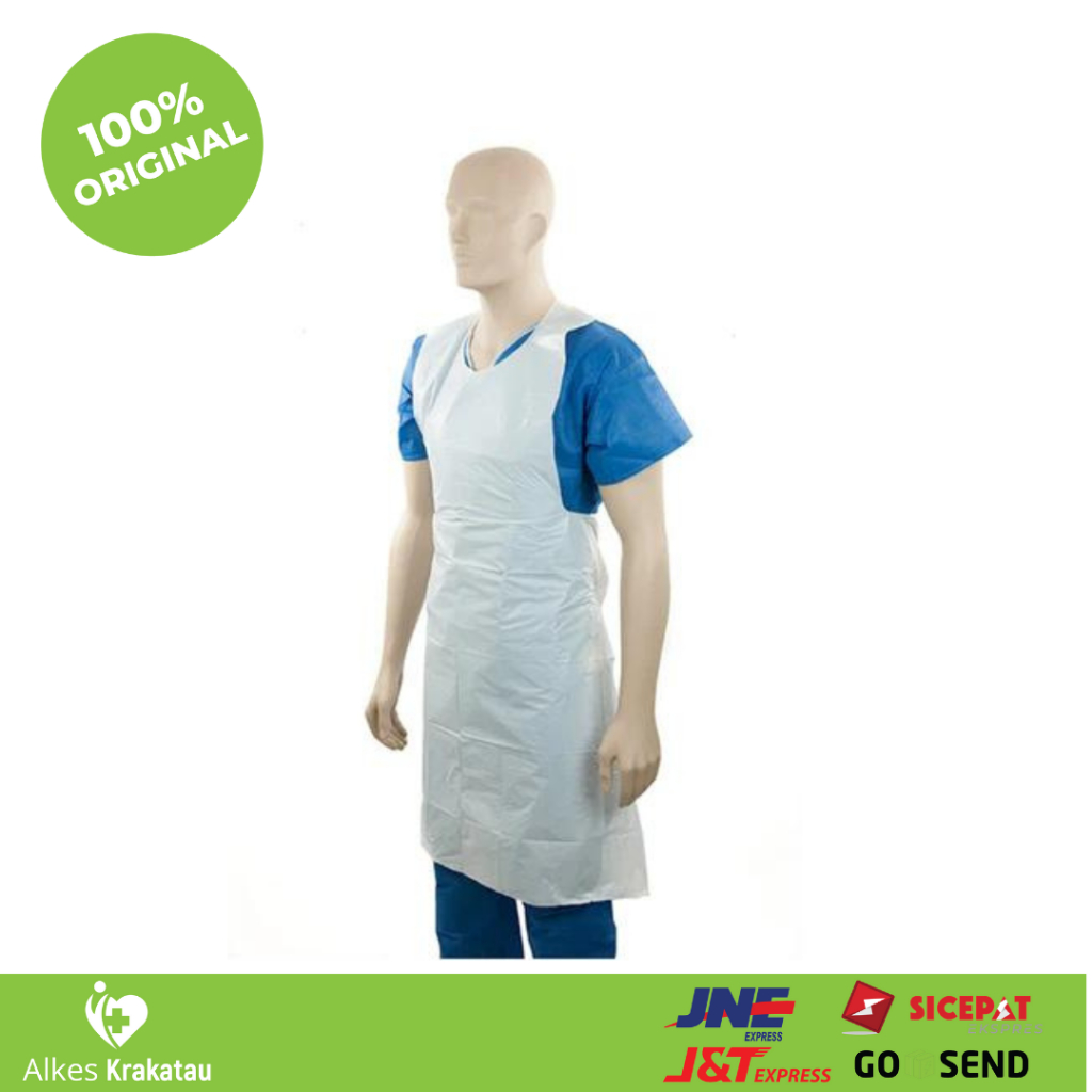 Jual Cosmo Med White Disposable PE Apron / Apron Harga Per Pc | Shopee ...