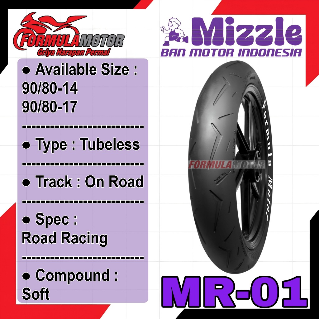 Jual Mizzle MR01 MR-01 Tubeless All Size (Racing Profil Donat) Ban Motor Kompetisi/Balap Tubles ...