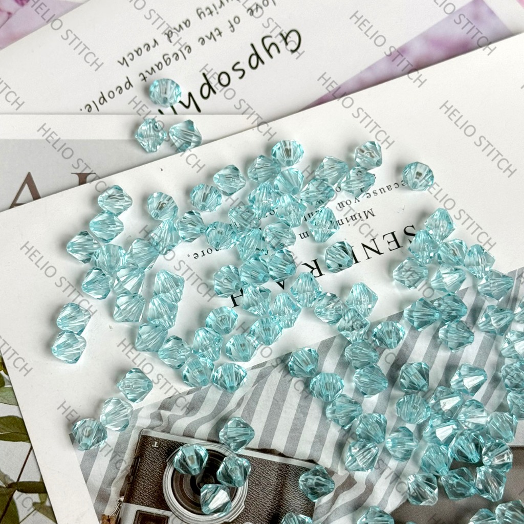 Jual [Pilih Warna] 10 gr Manik-manik Transparan bentuk Diamond Bicone 8 ...