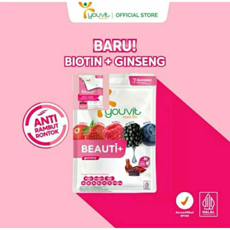 Jual Youvit beauty+ Multivitamin 7days 30days Multivitamin Gummy ...