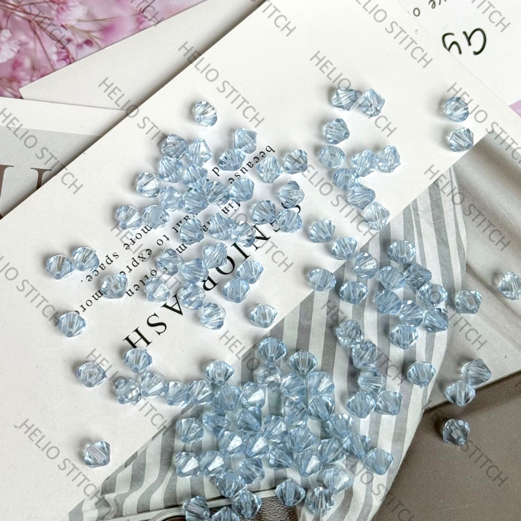 Jual [Pilih Warna] 10 gr Manik-manik Transparan bentuk Diamond Bicone 6 ...