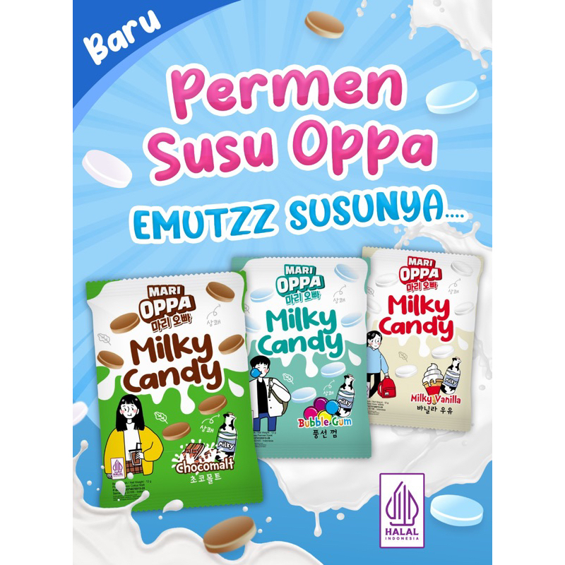 Jual Milky Candy Mari Oppa Berbagai Rasa 1 Renceng isi 10 bks Permen ...