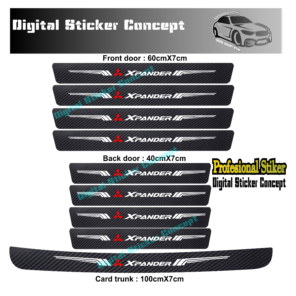 Jual 9 Pcs Stiker Pelindung Pintu Mobil Xpander Karbon 3D Door Sill ...