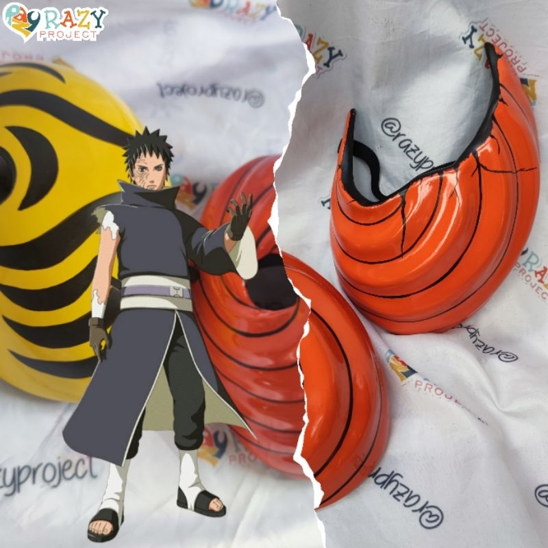 Jual Tobi Obito Uchiha Naruto Orange Yellow Kuning Broken Mask Topeng ...