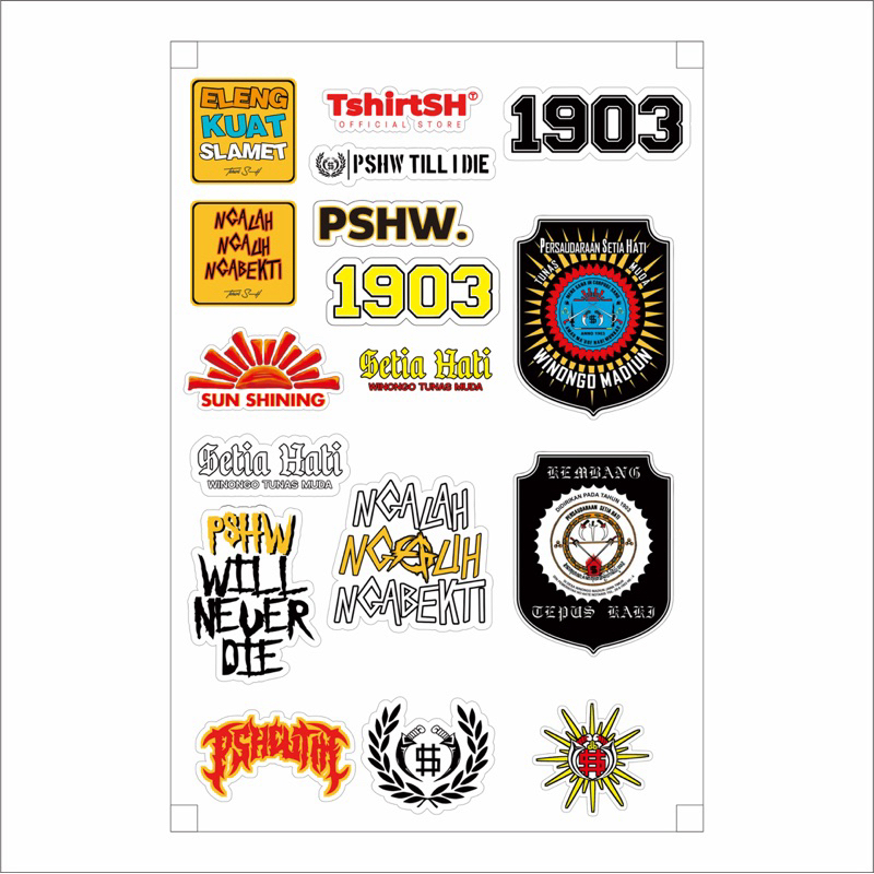 Jual Tshirt SH - Stiker PSHW Premium Sudah Cutting Pola Gambae Anti Air ...