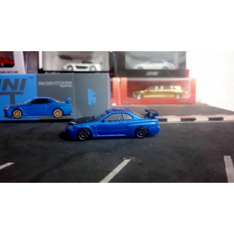 Jual Diecast Mini Gt Nissan Skyline GTR R34 Top Secret Blue no 531 swap ...