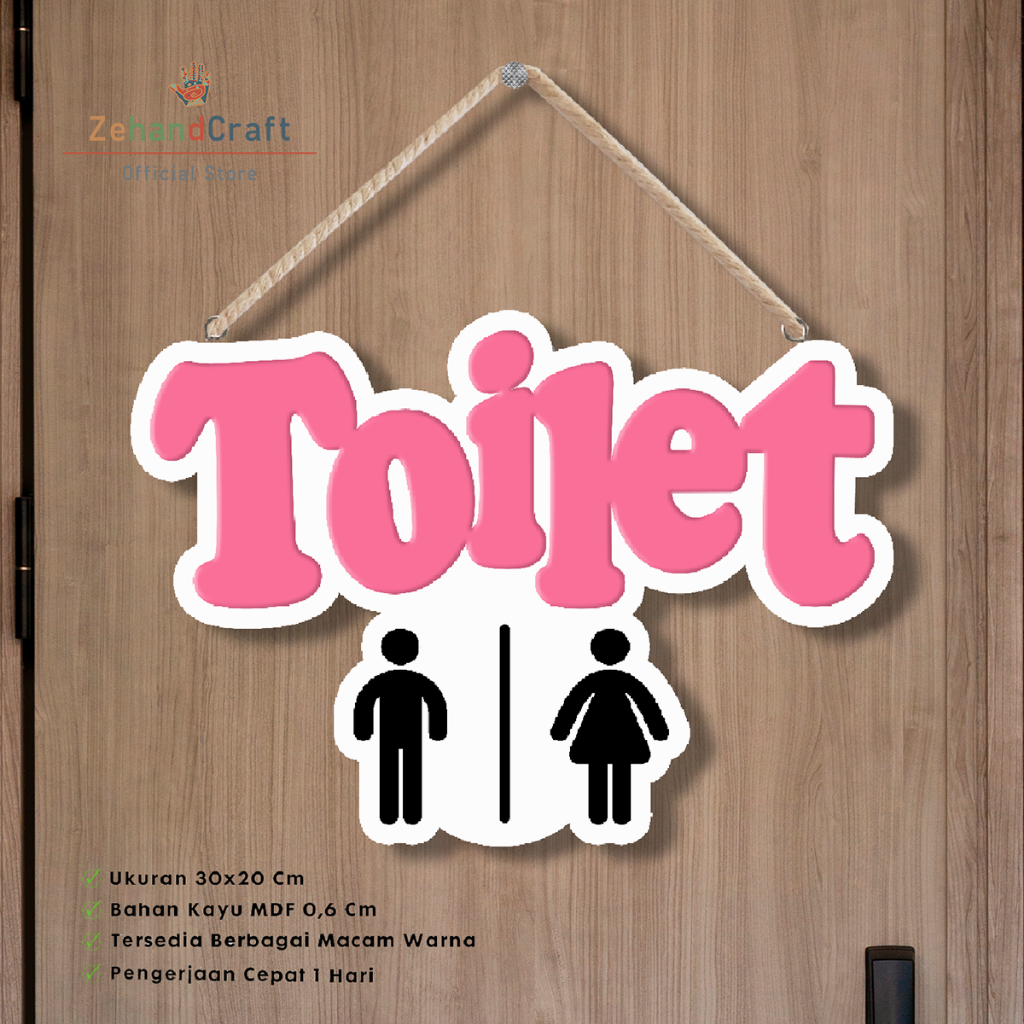 Jual Zehandcraft - Hiasan Dinding Toilet / Hiasan Pintu Toilet 30 X 20 ...