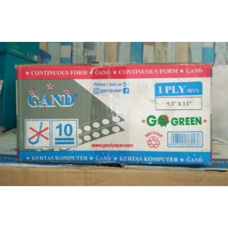 Jual kertas continuous form 9,5x11 (1 ply full/1 ply bagi 2) 1 dus ...