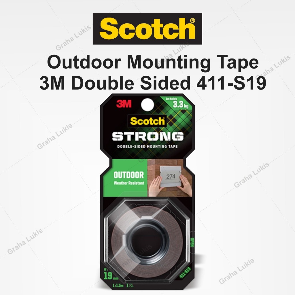 Jual 3M SCOTCH Outdoor Mounting Tape Double Sided 411-S19 19mmx1,5m | Shopee Indonesia