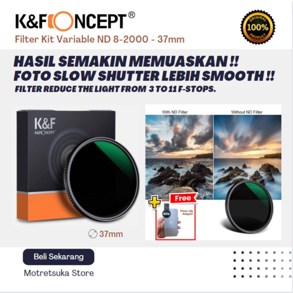 Jual KNF CONCEPT Filter Variable ND 8-2000 - 37mm - For Smartphone Free ...