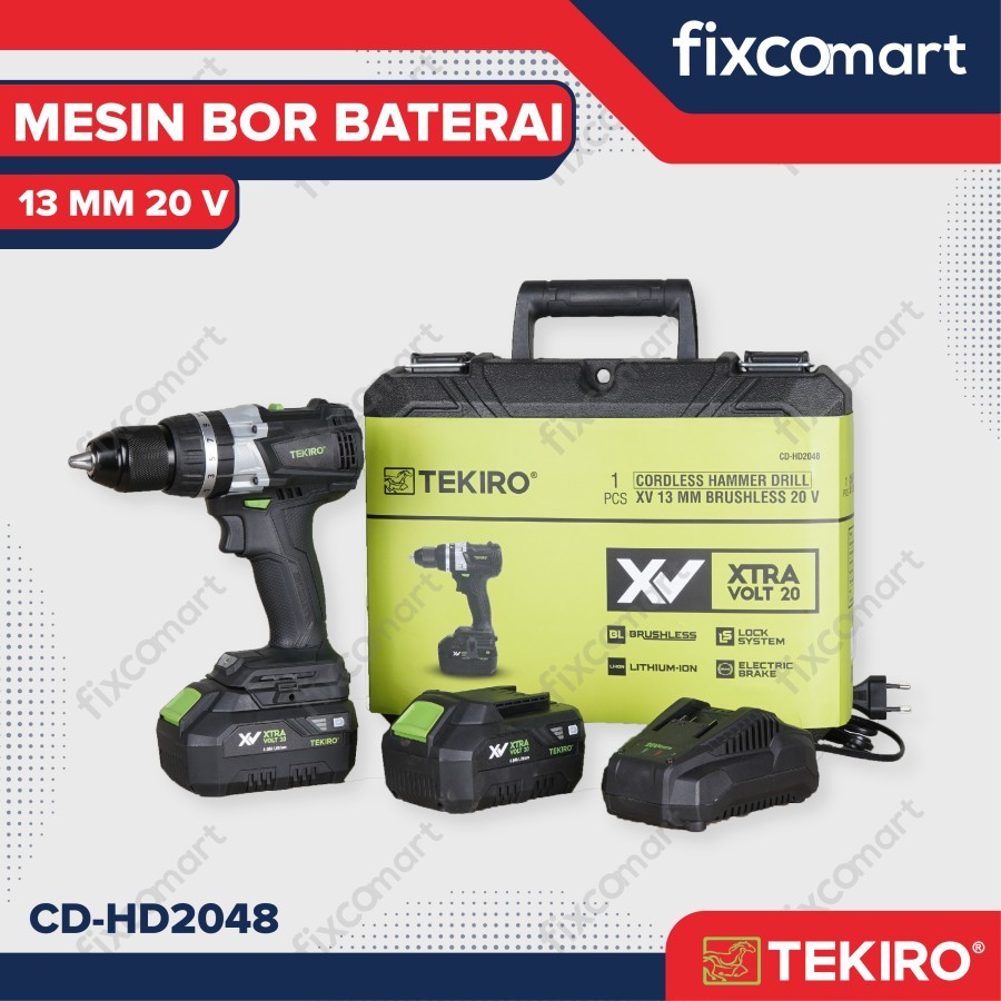 Jual Tekiro Mesin Bor Baterai XV Brushless Cordless Hammer Drill ...