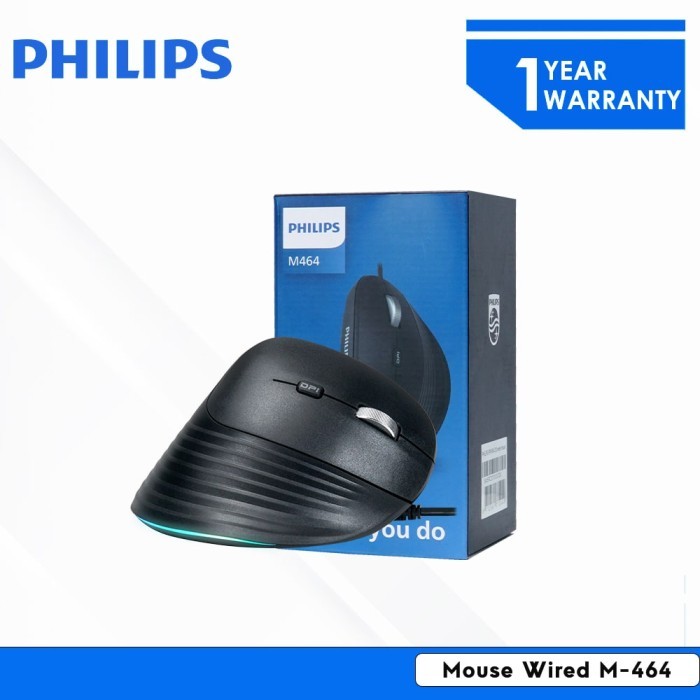 Jual PHILIPS Mouse USB Wired Philips M464 Vertical Design RGB Light ...