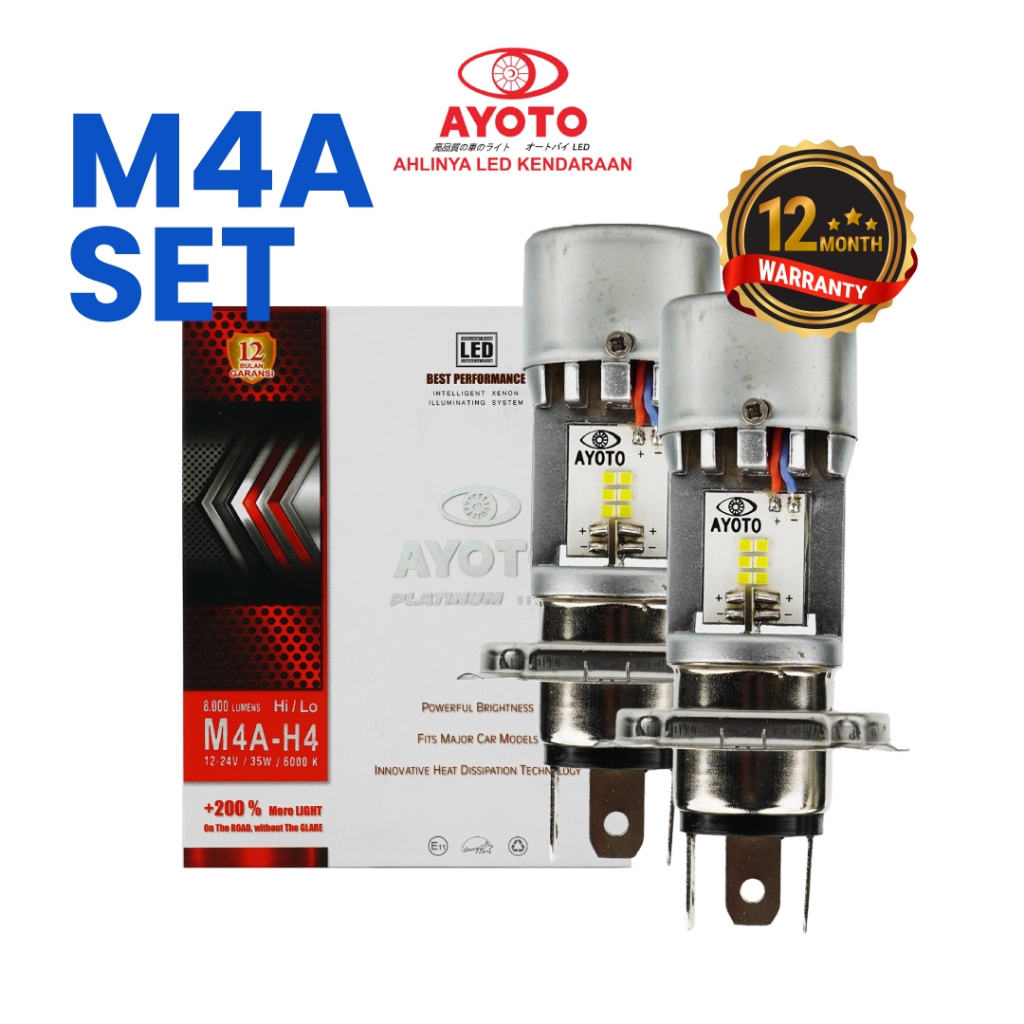 Jual 2 pcs sepasang Lampu led H4 mobil/truck AYOTO M4A watt 30 hi/low ...