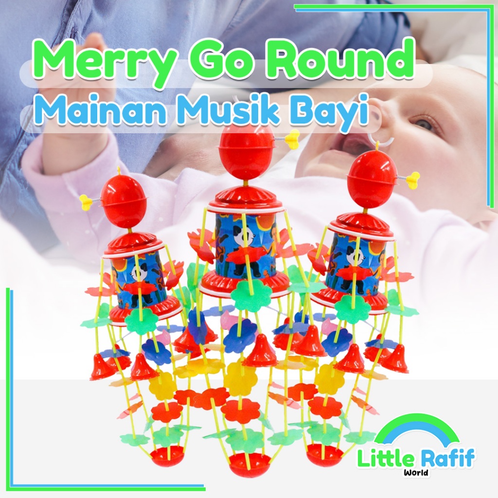 Jual MERRY GO ROUND Mainan Anak Bayi Mainan Ramelan Gantung Musik Putar ...