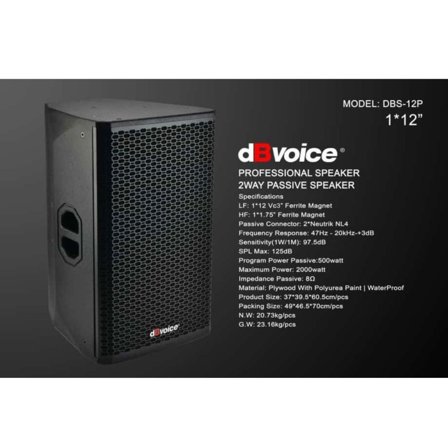 Jual SPEAKER PASIF DB VOICE DBS 12P / DBVOICE DBS12P ORIGINAL 12 INCH ...