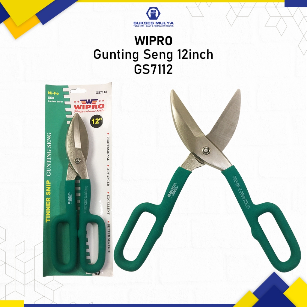 Jual gunting seng wipro 12" gunting plat GS7112 gunting holo | Shopee ...