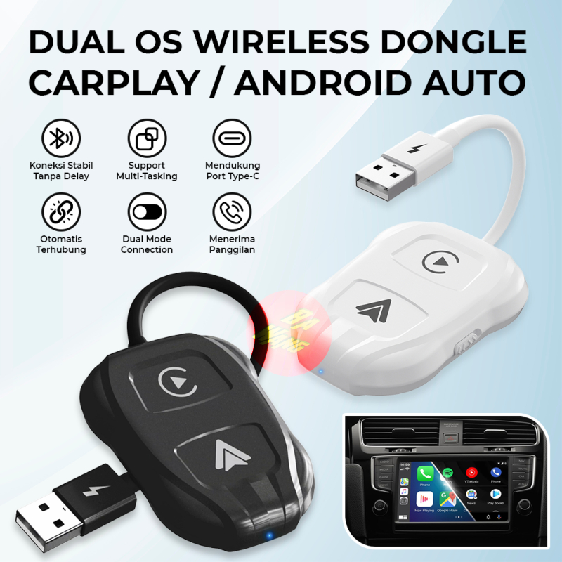 Jual Dual OS Wireless OTG Adapter Carplay Dongle Android Auto iPhone ...