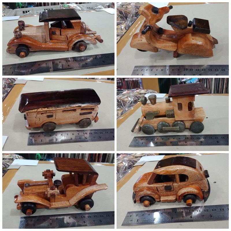 Jual Mainan miniatur kayu / Mobil becak kereta vespa kayu (ukuran kecil ...