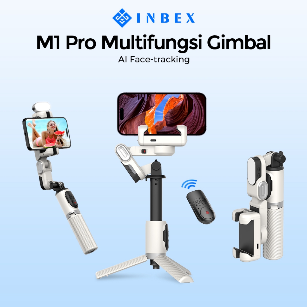 Jual INBEX M1/M2 Gimbal Stabilizer Handphone AI Face Tracking No need ...