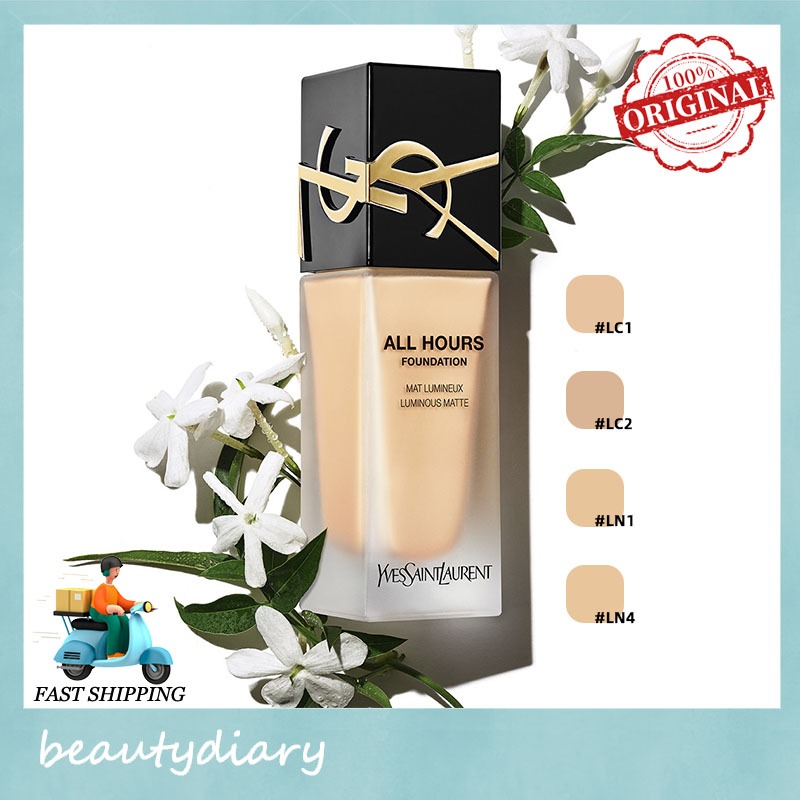 Jual YSL All Hours Foundation Natural 25ml Luminous Matte Finish Foundation 24H Longwear Full ...