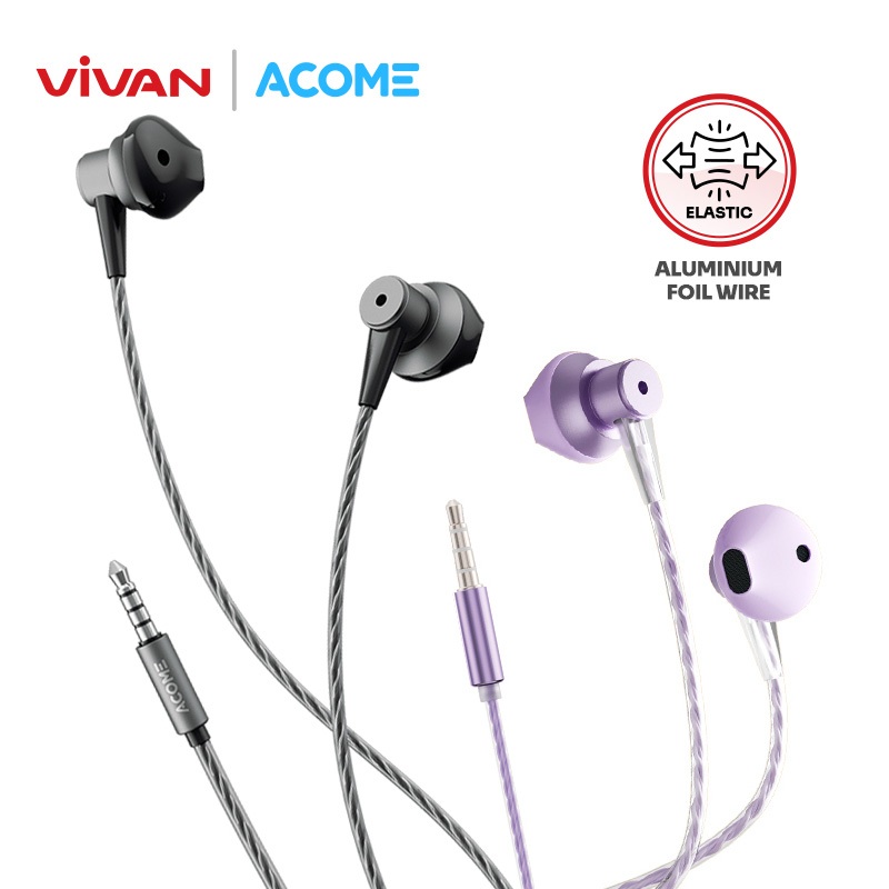 Jual VIVAN X ACOME Wired Earphone Headset AluminumAlloy Garansi Resmi 1 ...