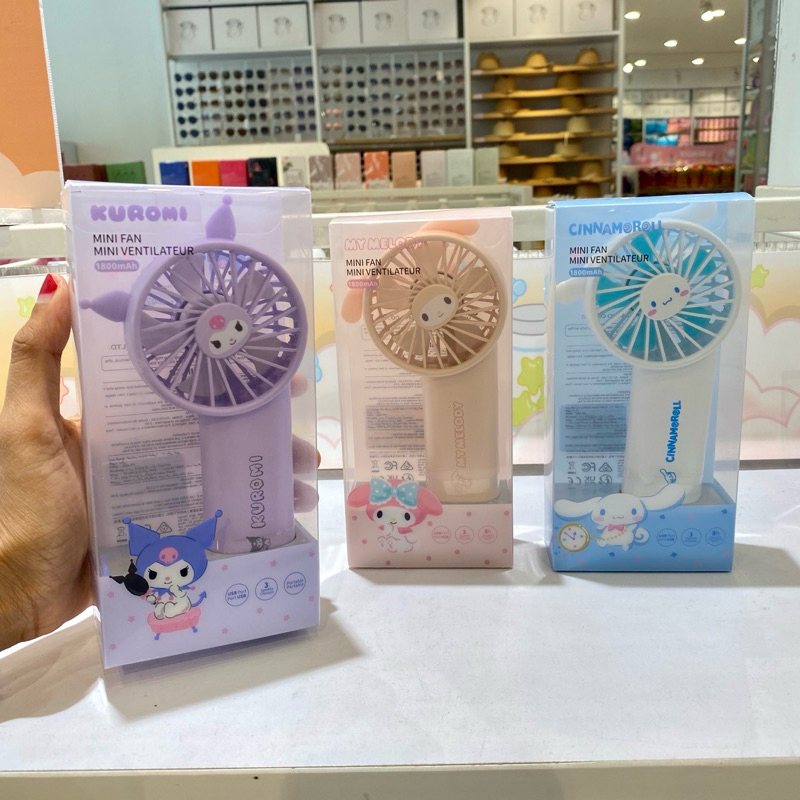 Jual Mini Fan Sanrio collection 1800mAh / cinnamoroll miniso fan / my ...