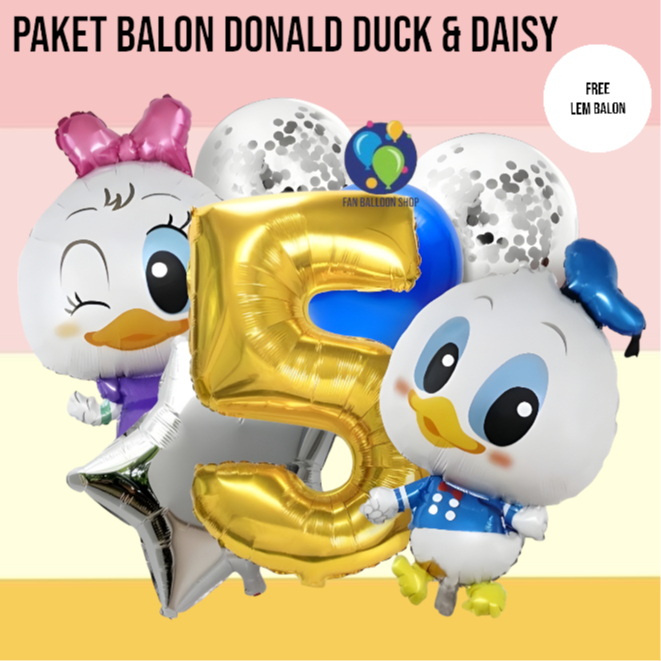 Jual Paket Balon Donald Duck Angka / Set Dekorasi Ulang Tahun Anak ...