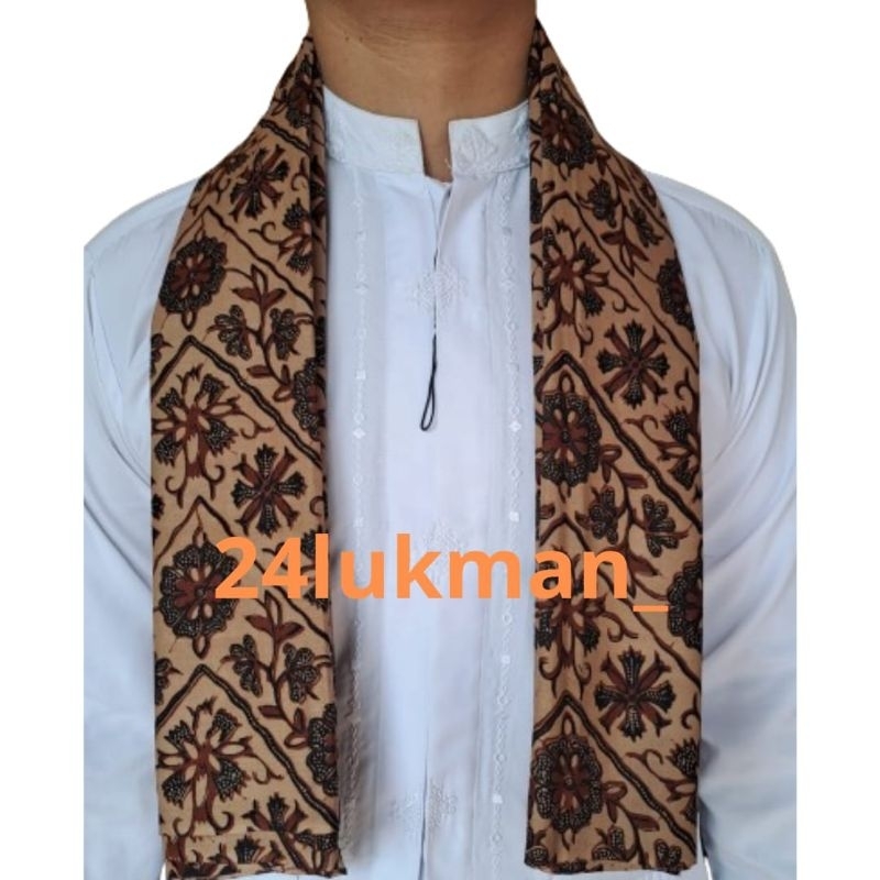 Jual Syal Batik Wanita Scarf Pria ( BISA PILIH MOTIF ) warna coklat ...