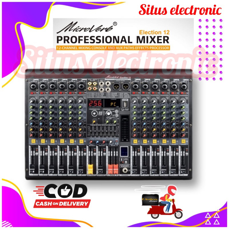 Jual mixer microverb election 12 original effec digital 256dsp mixer 12 channel model selection ...