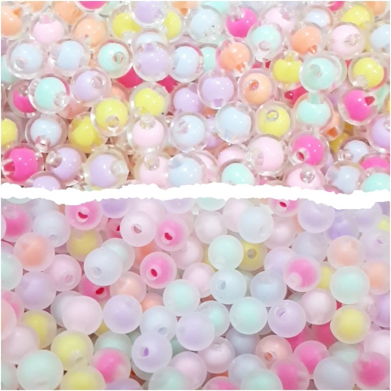 Jual * 22 biji ~ 40 biji ~ 80 biji Manik Mote Bulat Isi ukuran 8mm/10mm ...