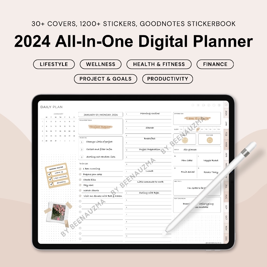 Jual 2024 Digital Planner, GoodNotes Planner, iPad Planner, Notability ...