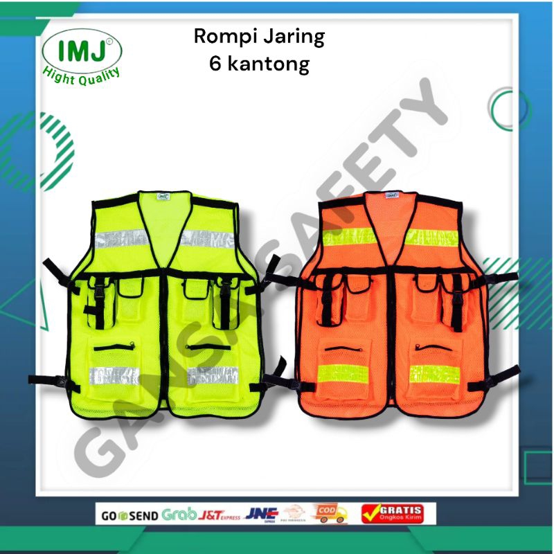 Jual Rompi Jaring IMJ 6 Kantong Rompi Safety Kerja Proyek Berkualitas ...