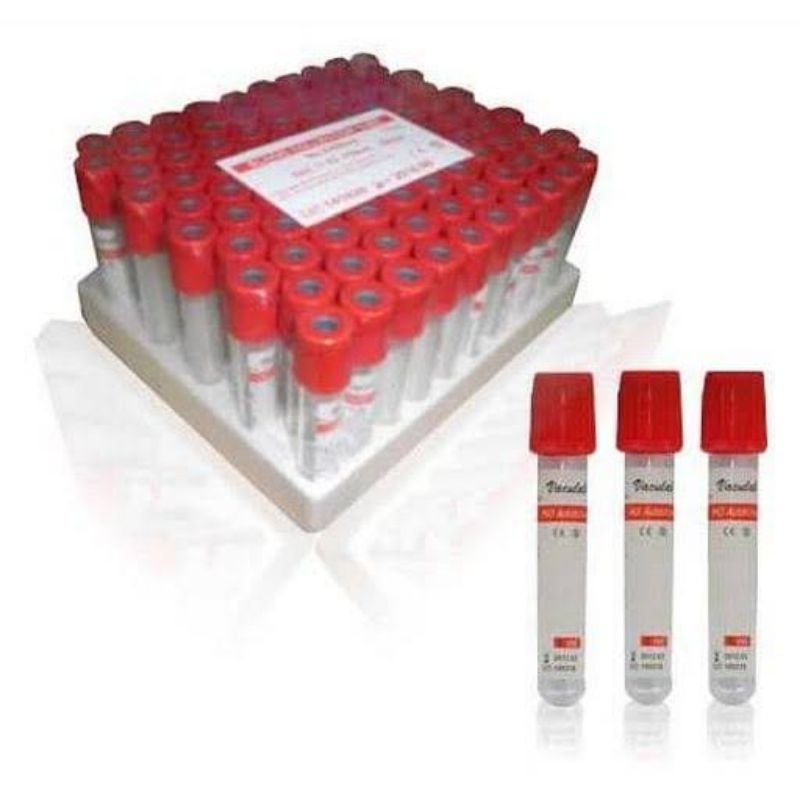 Jual Tabung sample darah plain 10ml kaca Vacuntainer plain 10ml vacuum ...