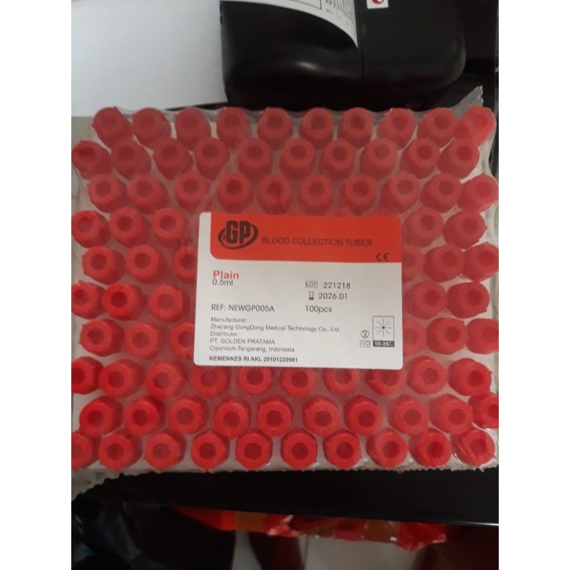 Jual Tabung sample darah plain 0,5ml Vacuntainer plain 0.5ml vacuum ...