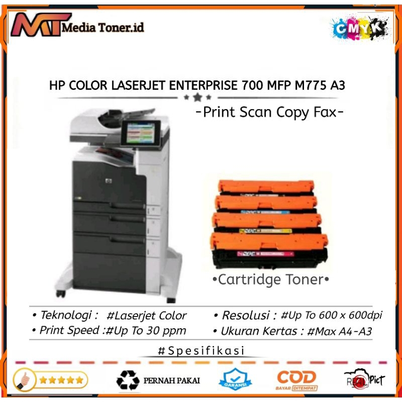 Jual HP LaserJet 700 Color MFP M775 multifungsi Print Scan Copy Fax A3 ...