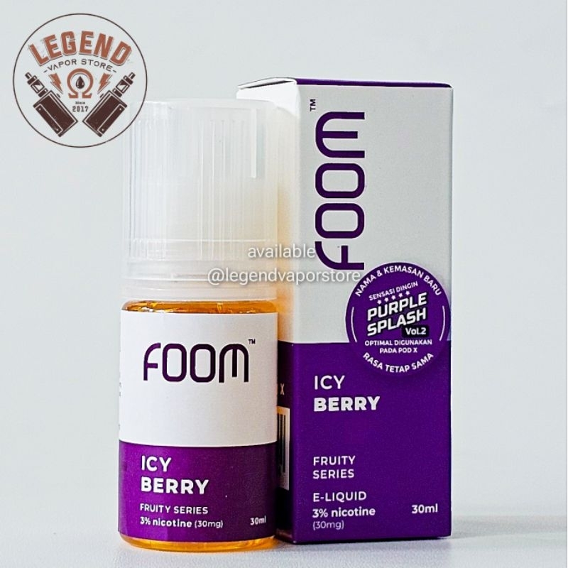 Jual SALT NIC - FOOM PURPLE SPLASH Icy Berry 30ML 30MG AUTHENTIC ...