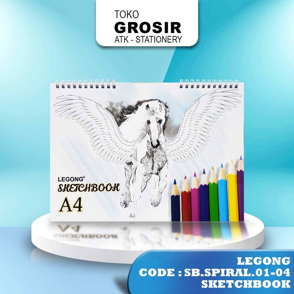 Jual LEGONG Sketch Book Spiral / Buku Sketsa Spiral Ukuran A4 / SB SPIRAL 01-4 | Shopee Indonesia