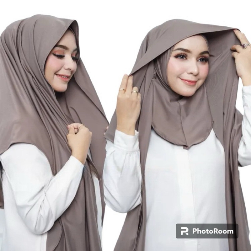 Jual (FREE CEMOL) JILBAB PASHMINA OVAL INSTAN INNER NINJA JERSEY ...