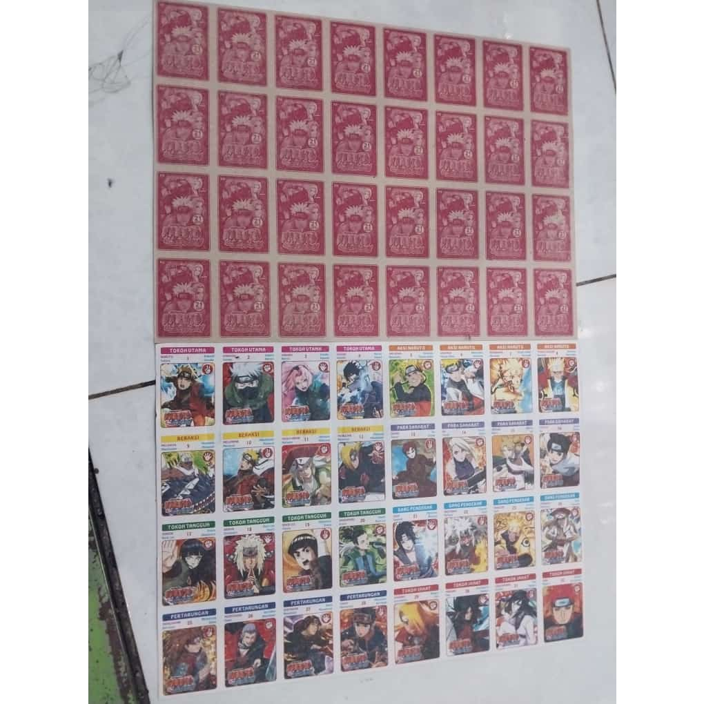 Jual 10 LEMBAR KWARTET BELUM POTONGAN / KWARTET LEMBARAN / KARTU ...
