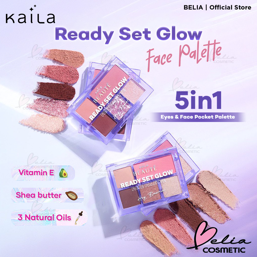 Jual BELIA KAILA Ready Set Glow Face Palette | Eyeshadow | Blush On ...