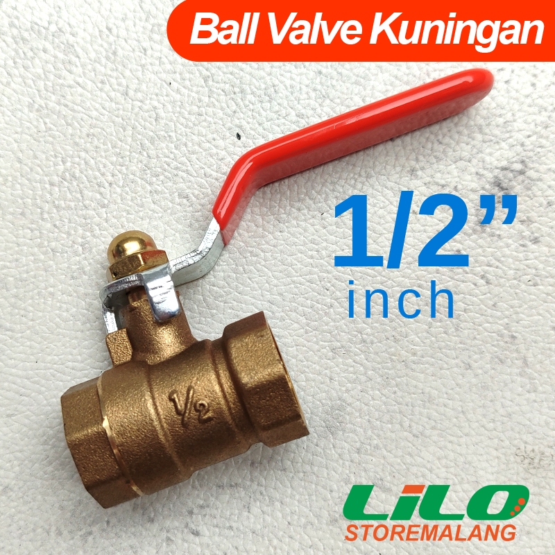 Jual Ball Valve Stop Kran gate valve butterfly Kuningan brass 1/2 inch L37 | Shopee Indonesia
