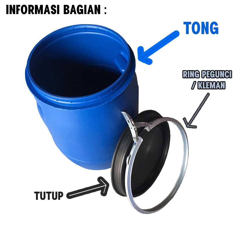 Jual Drum Tong Plastik Biru Grade ORI Industrial Fermentasi/Air/Kimia ...