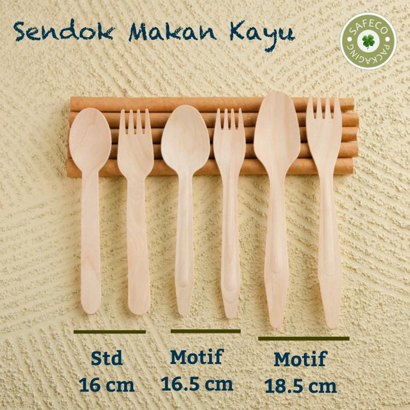 Jual Sendok Garpu Makan Kayu Cover Sendok Kayu Disposable Wooden ...