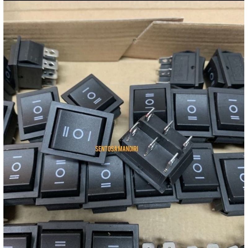 Jual Power Switch Saklar On Off On 6P 6 P 6 Pin Hitam Besar (Rocker ...