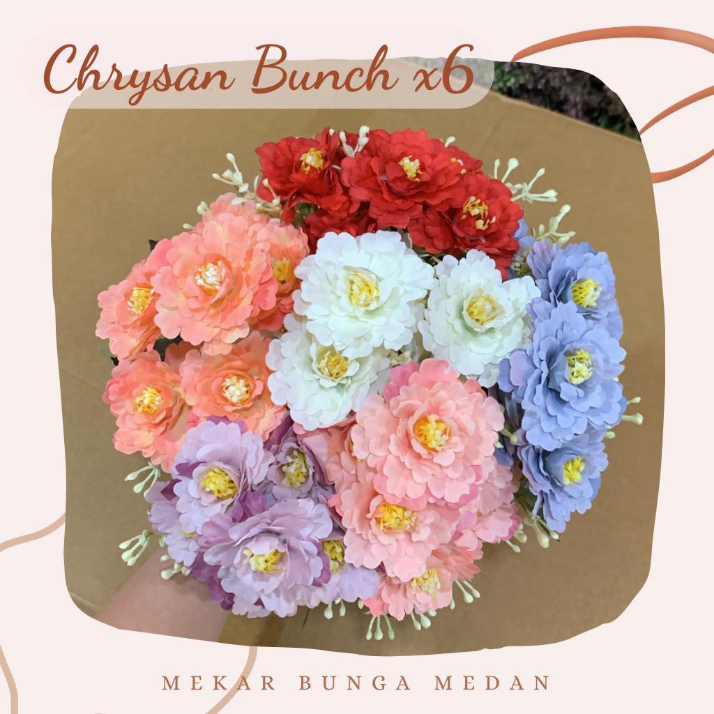 Jual (SC 47) - 8 Warna Bunga Artifisial Chrysan Bunch Acc x6 Kuntum ...