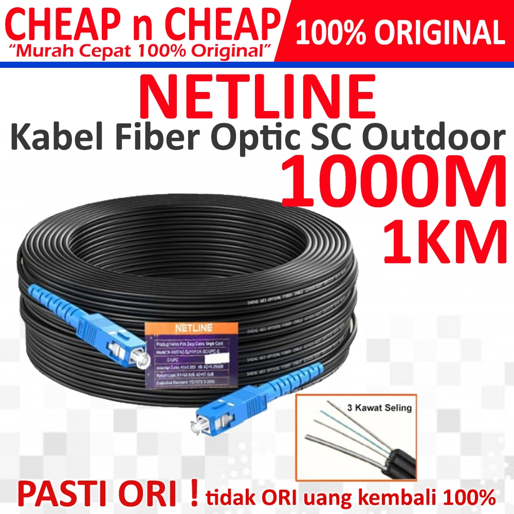 Jual Kabel Fiber Optic 1000 Meter SC Outdoor Optik FO 1000M 1000meter ...