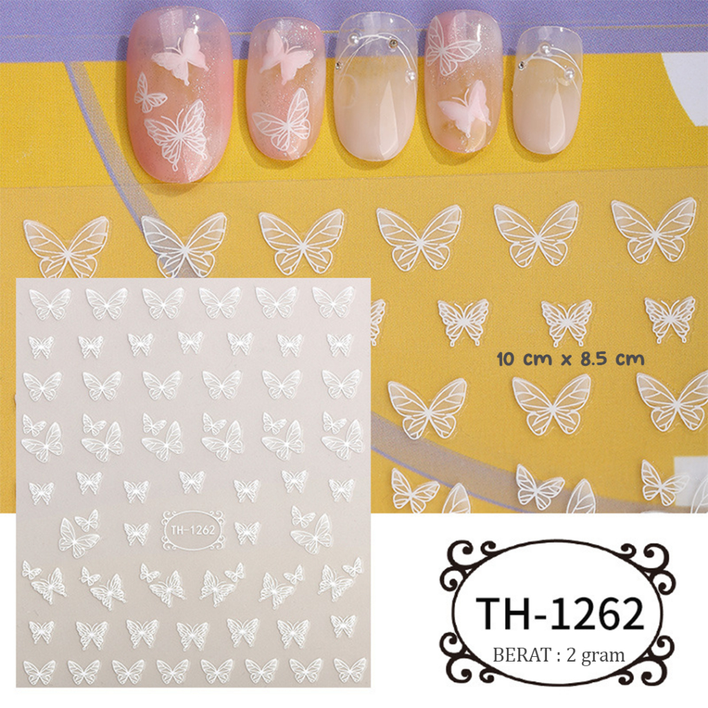 Jual MSY Stiker Kuku 3D Motif Flower/Aquariam/Butterfly/Sticker Nail ...