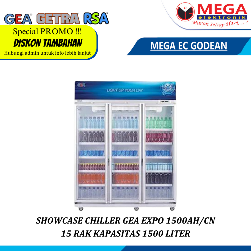 Jual SHOWCASE CHILLER GEA EXPO 1500AH/CN 15 RAK KAPASITAS 1500 LITER ...